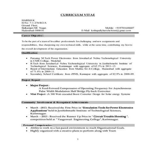 Harish Resume.M | DOCX