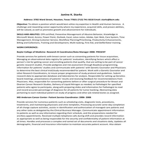 Janine K Stark Resume | PDF