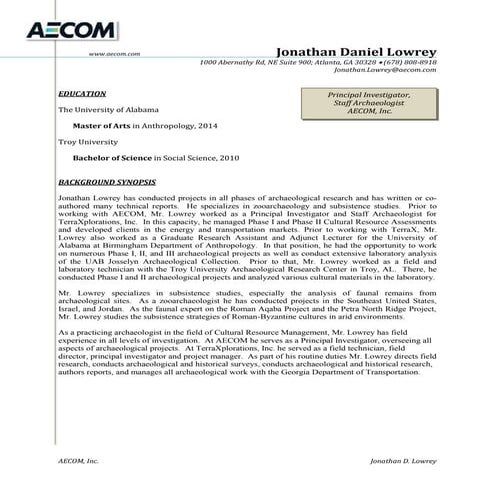 Lowrey AECOM resume | PDF