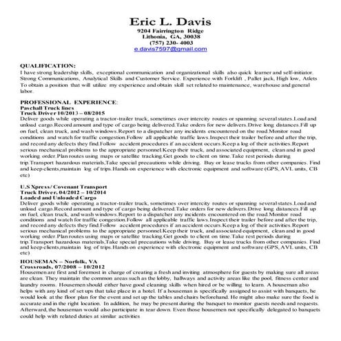 1 Page Resume | DOCX