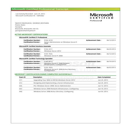 MS_Learning_Transcript | PDF | Computing | Technology & Computing
