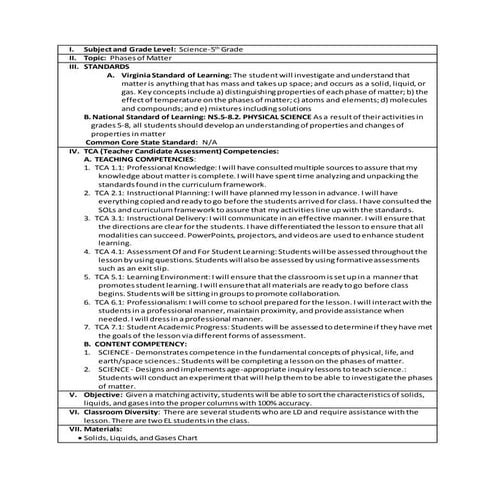 Science Lesson Plan 2 | PDF