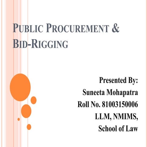 Public Procurement & Bid-Rigging | PPTX