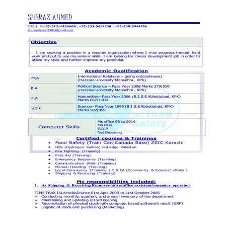Sheraz Ahmed CV | DOCX