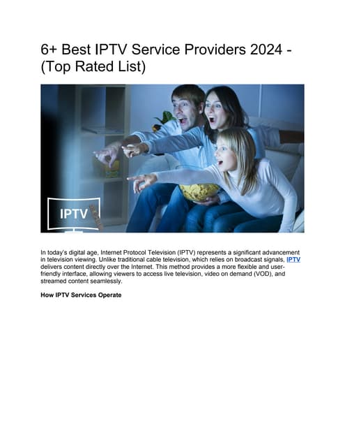 Top IPTV Service Providers in the USA for 2024: Freegotv and TereaTV | PPT