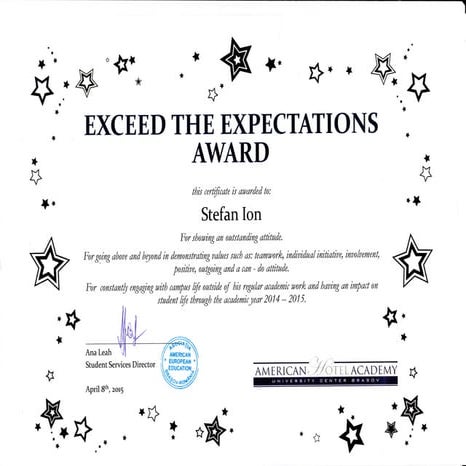 Exceed Expectations Award | PDF
