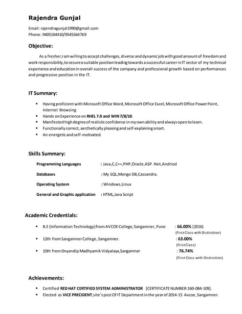 Anchal resume | DOCX | Technology & Computing