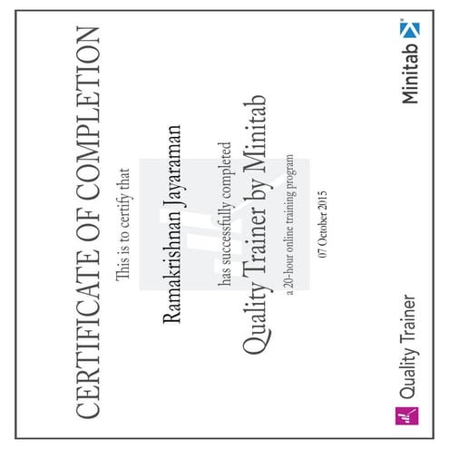 Minitab certificate | PDF