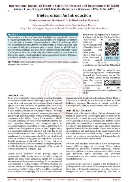 MICROBIAL FORENSICS- SMU MEDICAL JOURNAL | PDF