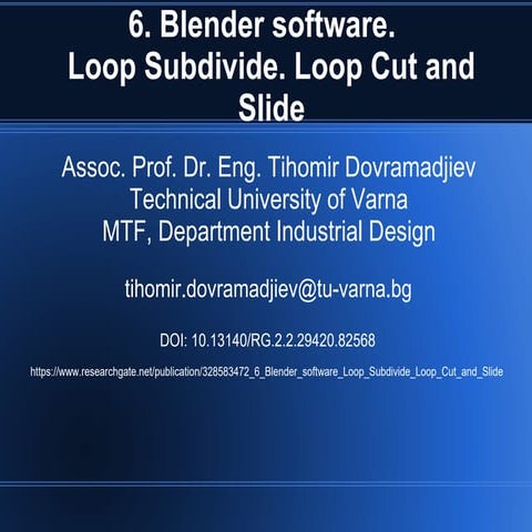 DrTAD 6 Blender software. Loop Ssubdivide. Loop Cut and Slide | PPT