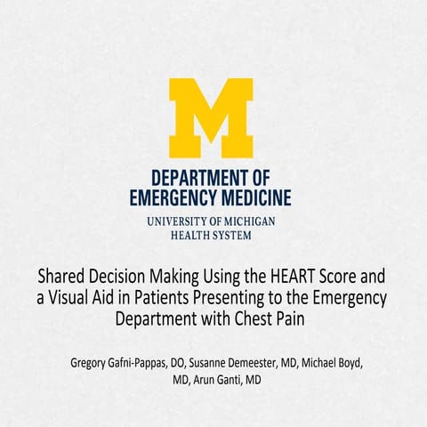 Shared Decision Making Using the HEART Score and a Visual Aid in ...