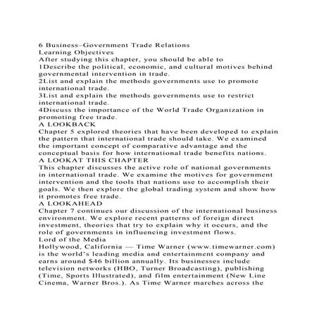 6 Business–Government Trade RelationsLearning ObjectivesAfter .docx