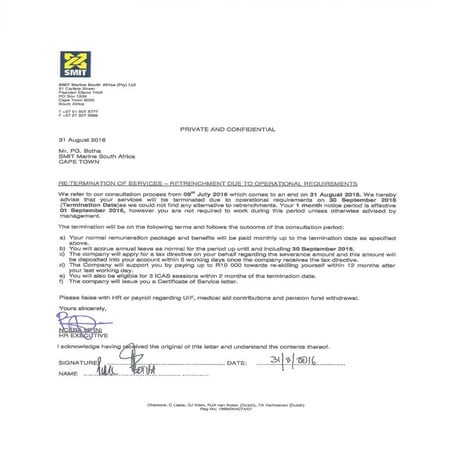 Retrenchment letter | PDF
