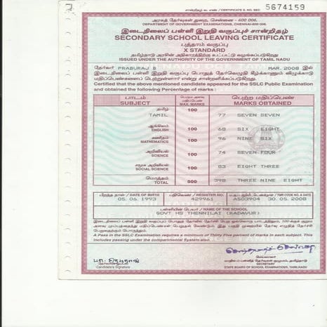 10 th mark list | PDF