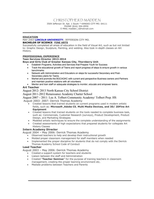 Sean Resume 2016 | PDF | College Education | Education