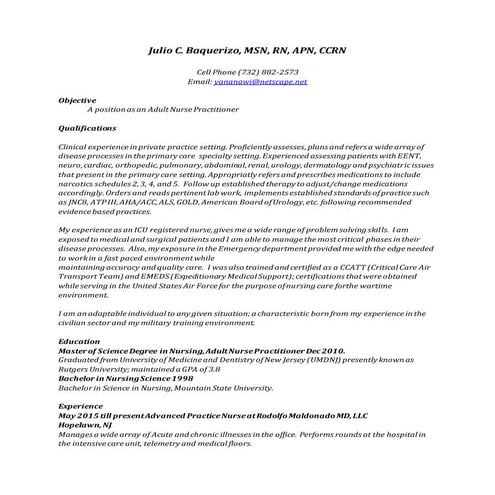 Julio resume 2016 | PDF