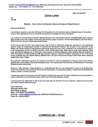 ARUNKUMAR CV-COVER LETTER | PDF