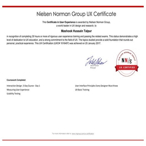 NNG-UX-Certificate-Hussain Talpur | PDF