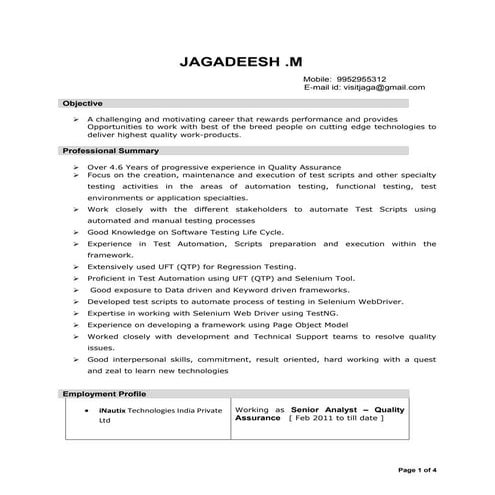 Jagadeesh_Resume | PDF
