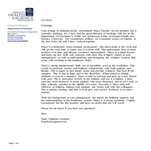 Psychologist cover letter | PPTX