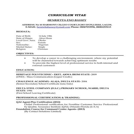 CV(ARONU KENECHUKWU OGECHI) | DOCX