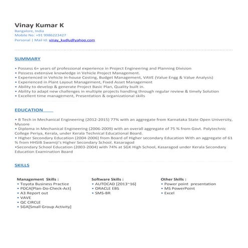 Vinay_Resume | DOC