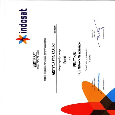 Certificate Indosat | PDF