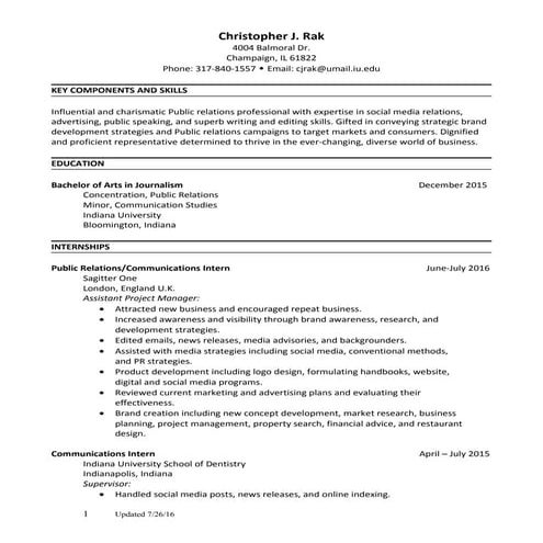 RESUME REVISED FALL 2016 | DOCX