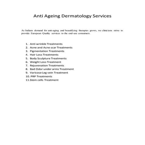 Dermatology Services | DOCX