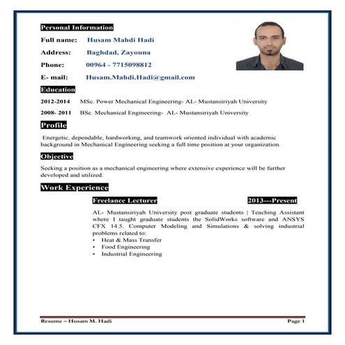 HUSSAM Resume | PDF