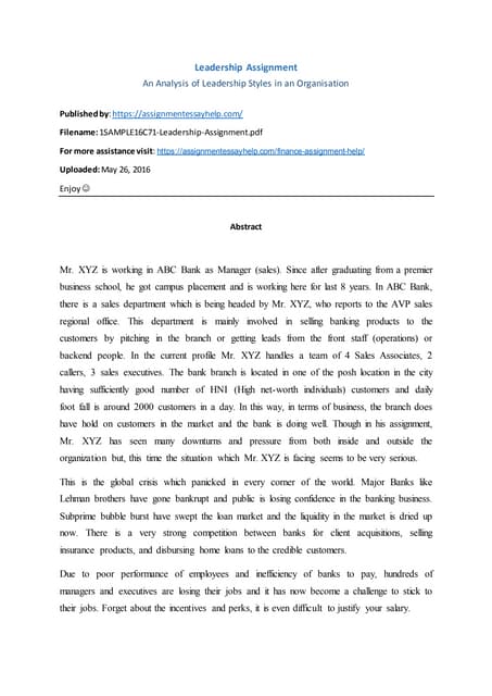 1sample16c71-leadership-assignment | Pdf