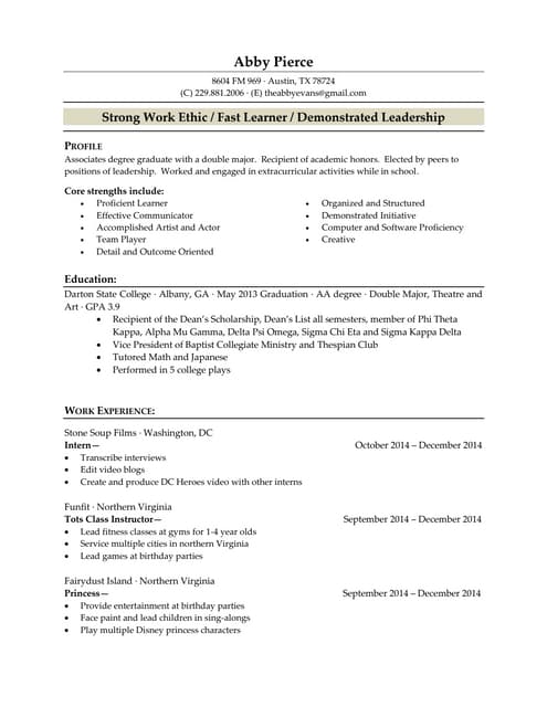 Current Acting Resume | PDF