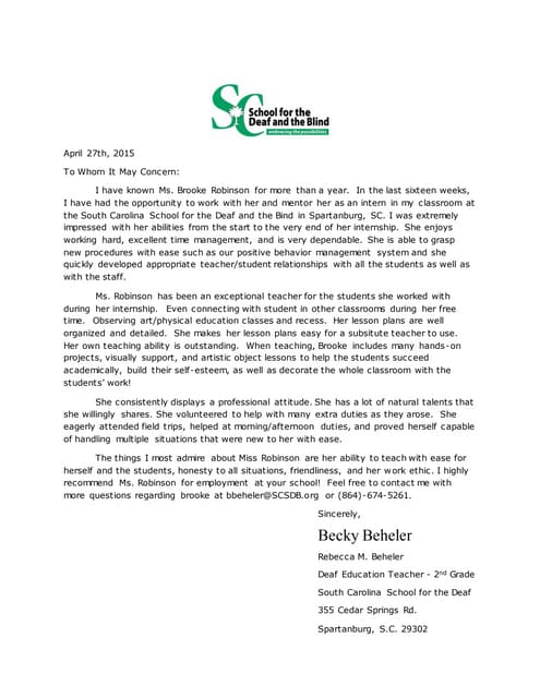 Stacey Letter of Rec | PDF | Education