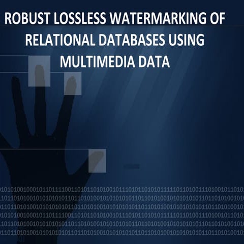 Introduction Of Database Watermarking Ppt