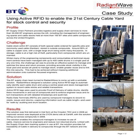 Case Study BT Cable - 2 pager | PDF | Logistics | Business