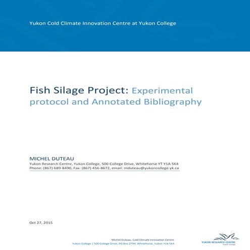 Waste to Wealth & Young Farmers: Using ensiled fish residue as a feed ...