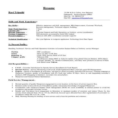 Resume Ravi tripathi | DOCX