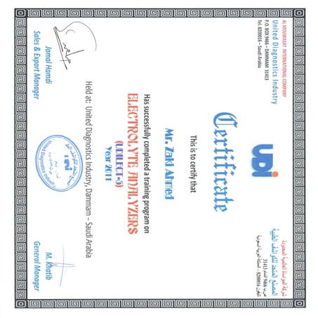 UDI certificate 2011 | PDF