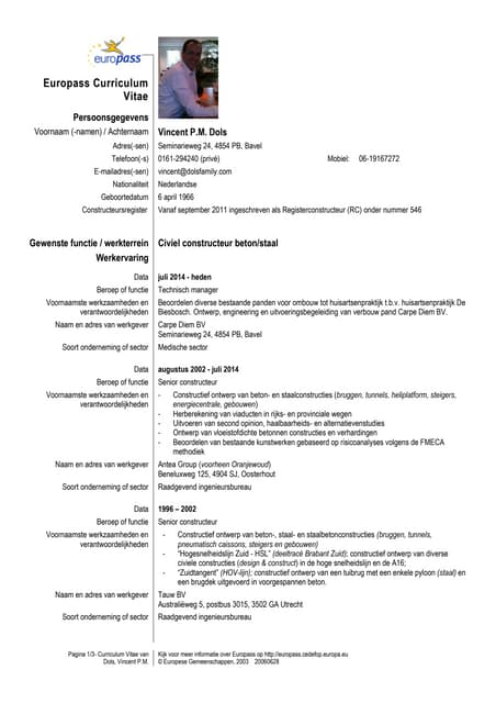 Curriculum vitae Mark Fransen | PDF
