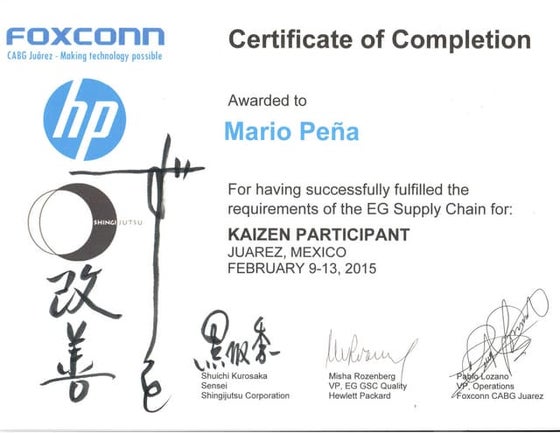 Foxconn CABG + HPE Kaizen Shingijutsu 2016-08 | PDF
