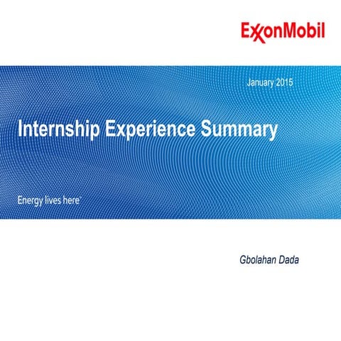 My Internship Experience Summary | PPTX