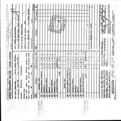 ALPENA COMMUNITY COLLEGE TRANSCRIPT | PDF