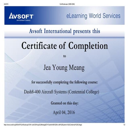 dash-8 Certificate | PDF