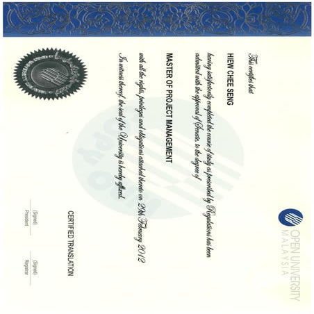 MPM Certification | PDF