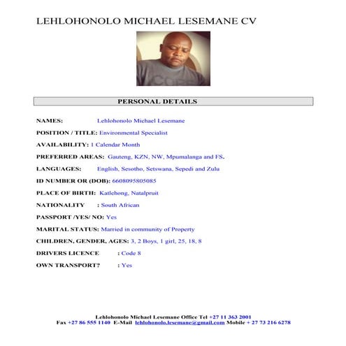 Mike CV - September 2014 update A | DOC