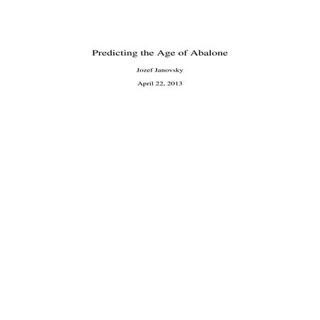 Predicting the age of abalone | PDF
