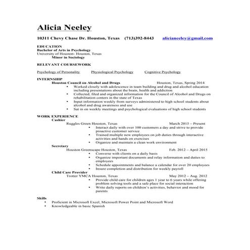 Alyssa Williams Resume | DOCX