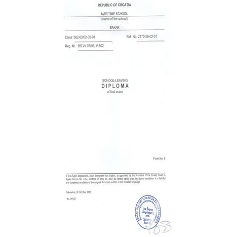 1. School Diploma-Marine Engineering | PDF