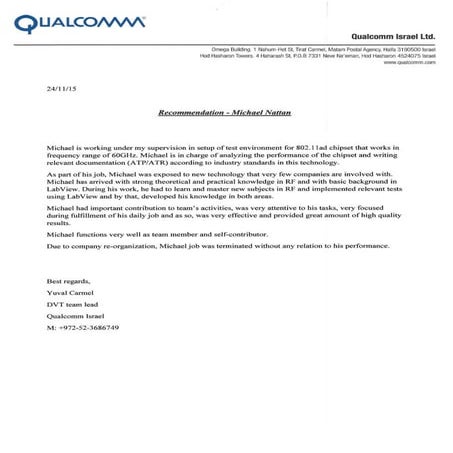 recommendation letter QUALCOMM | PDF