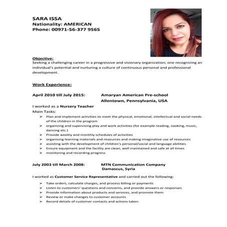 SARA CV (2) | PDF